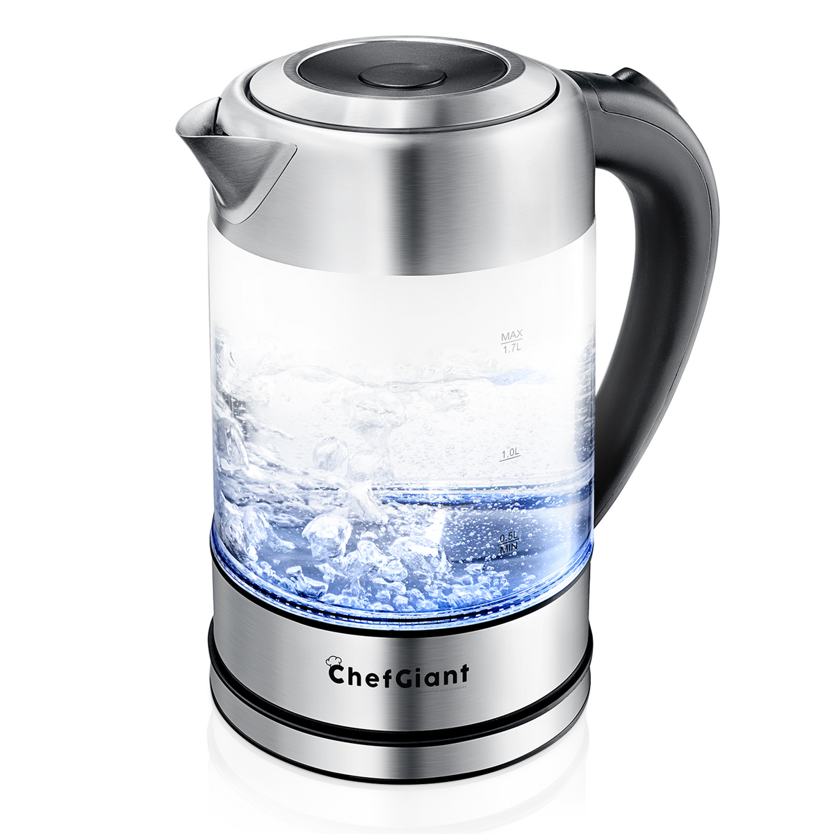 Cordless Electric Tea Kettle - 1.7L Glass & Stainless Steel – ChefGiant